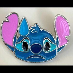 Disney | Accessories | Disney Stitch Sad Worried Face Emoji Pin Enamel ...
